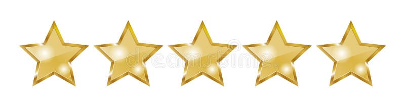 Golden Star Rating Realistic Vector Set . Stock Vector - Illustration ...