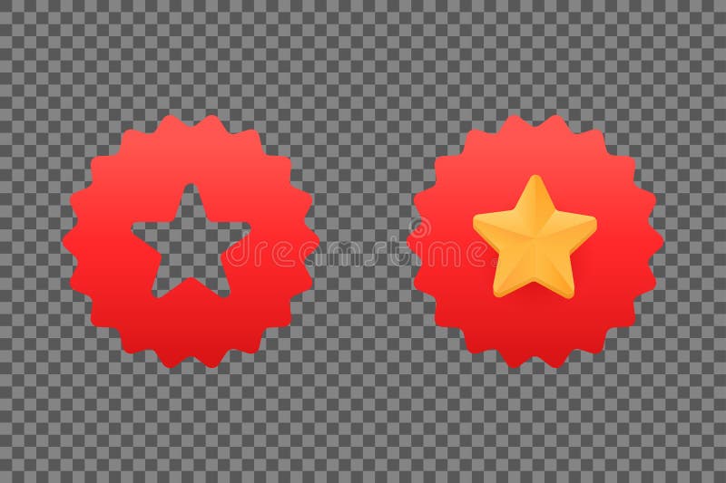 Golden Star on Red Sticker for Rating and Ranking Services and ...