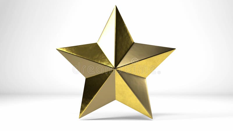 A Golden Star Rotating on a White Background Stock Video - Video of ...