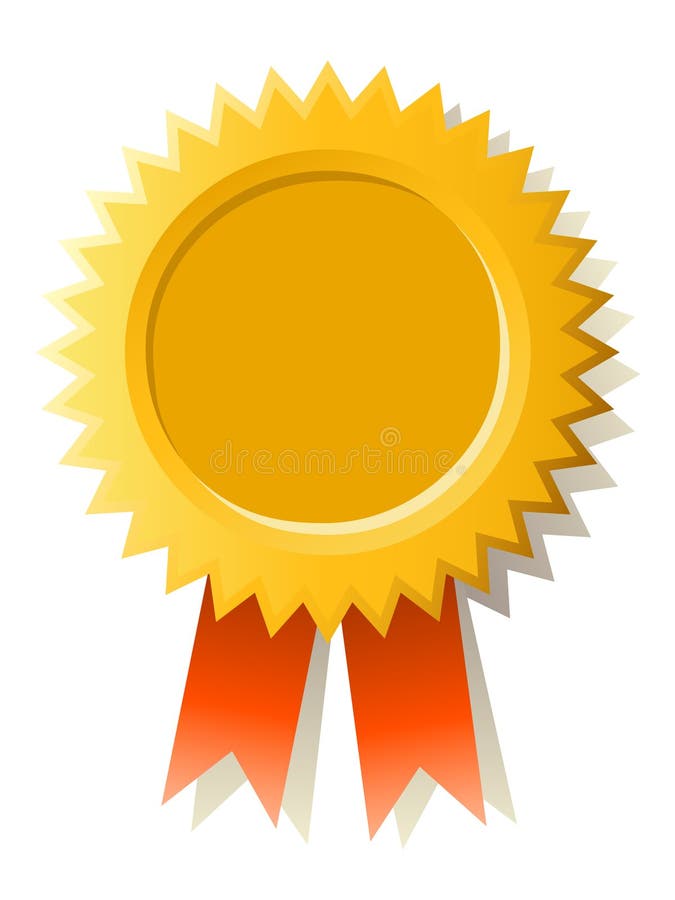 Golden Star Seal with Ribbons Stock Vector - Illustration of element ...