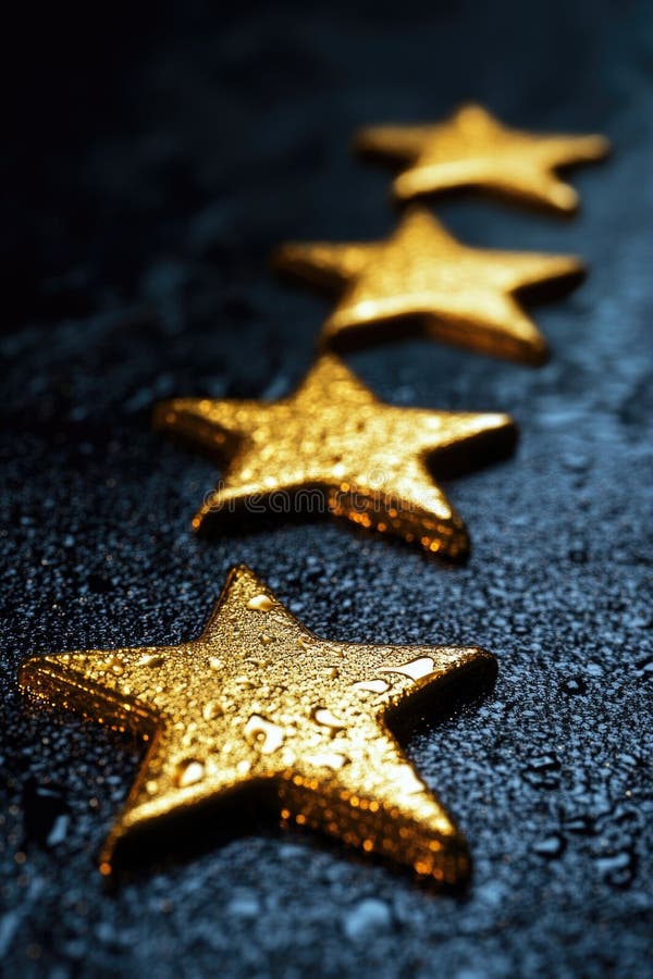 Golden Star Sequence on Ground Stock Illustration - Illustration of ...