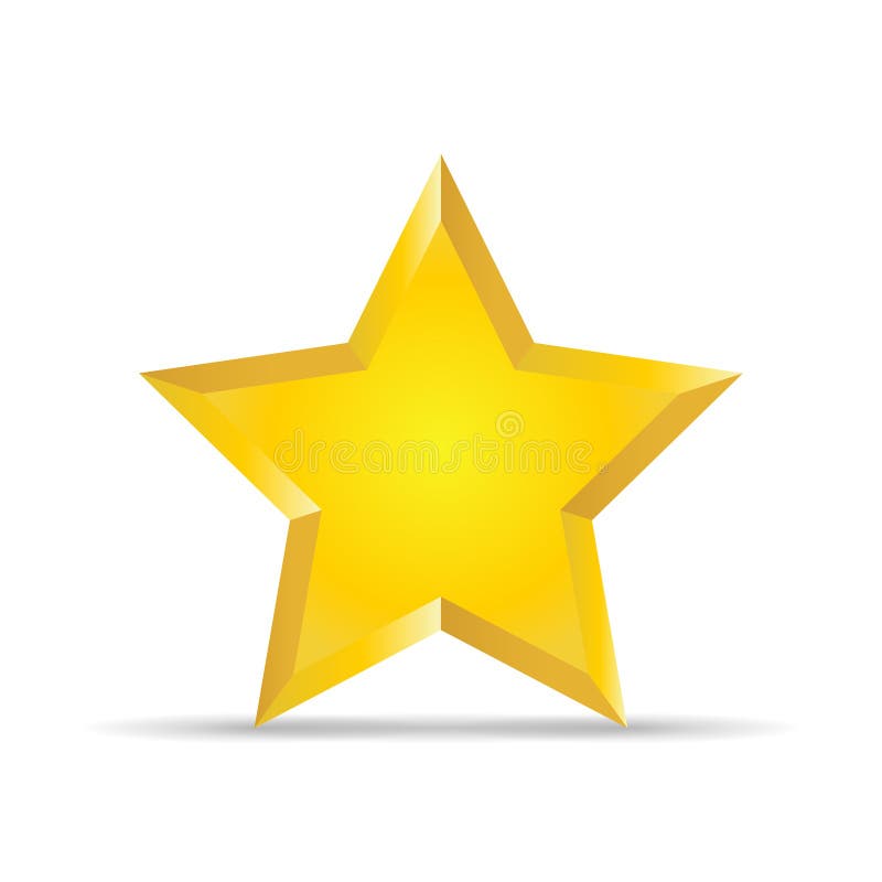 Golden Star with Shadow on a White Backgrond Stock Vector ...