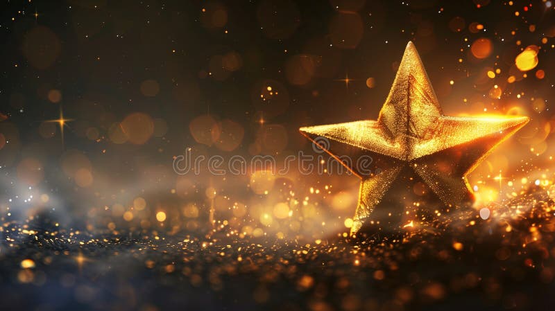 A Golden Star Showcased with a Light Effect Stock Image - Image of ...