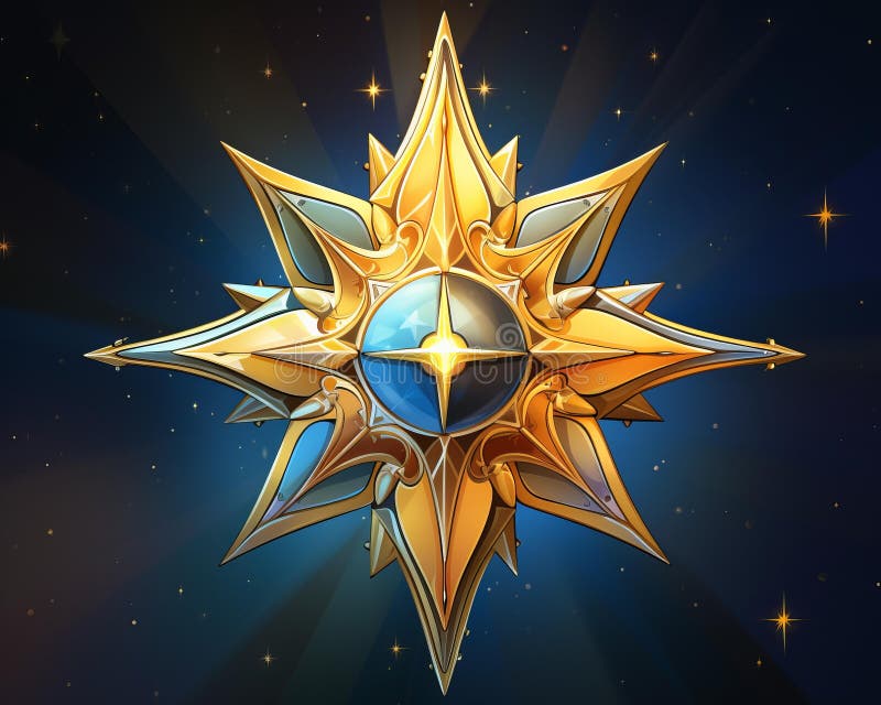 A Golden Star with Stars on it Stock Illustration - Illustration of ...