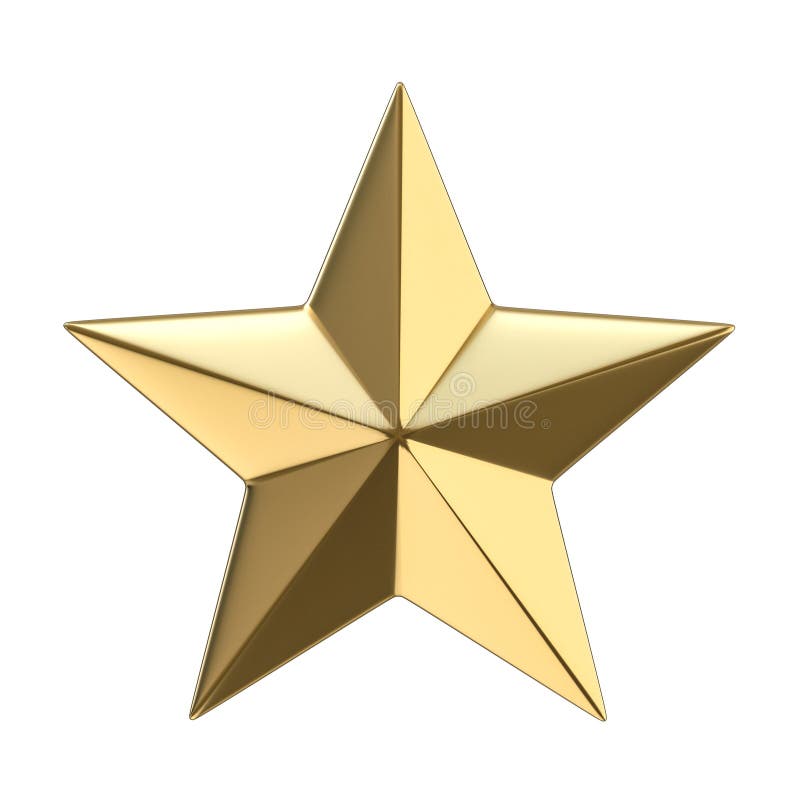 Golden Star Symbol Isolated on White Stock Illustration - Illustration ...
