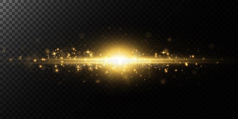 Golden Star, on a Transparent Background, the Effect of Glow and Rays ...