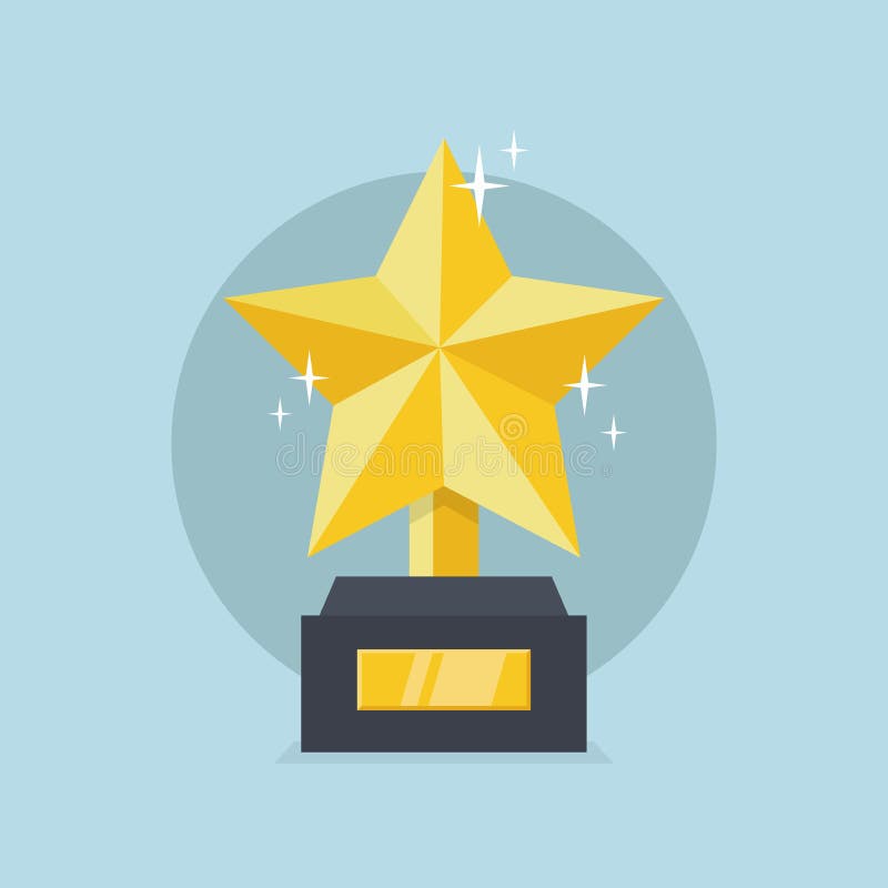 Golden star trophy. stock vector. Illustration of element - 115417783