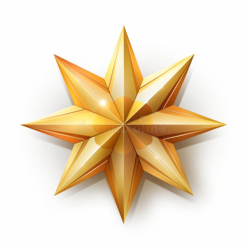 A Golden Star on a White Background Stock Photo - Image of design ...