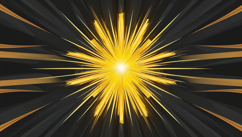Golden Starburst Exploding on Dark Background with Motion Blur Effect ...
