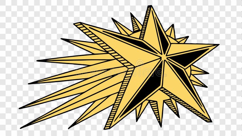 Golden Starburst with Sharp Points, Celestial Icon Vector Design ...