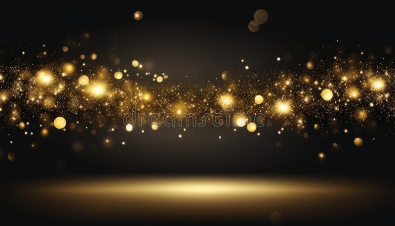 A Golden Starry Night Sky with Bright Stars and a Glowing Light Stock ...