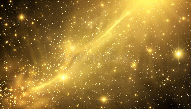 Golden Starry Shinny Sky Background Stock Illustration - Illustration ...