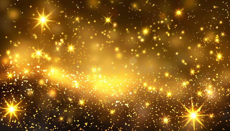 Golden Starry Shinny Sky Background Stock Illustration - Illustration ...