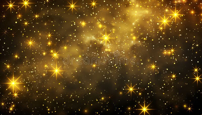 Golden Starry Shinny Sky Background Stock Illustration - Illustration ...