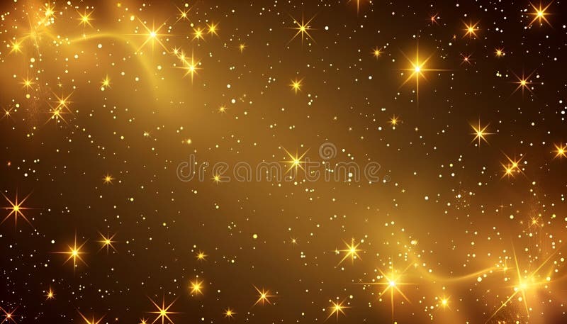 Golden Starry Shinny Sky Background Stock Illustration - Illustration ...