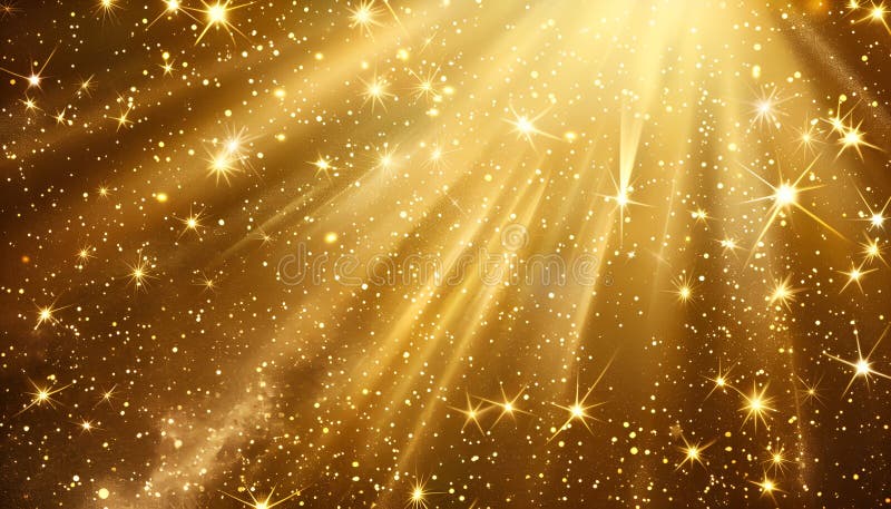 Golden Starry Shinny Sky Background Stock Illustration - Illustration ...