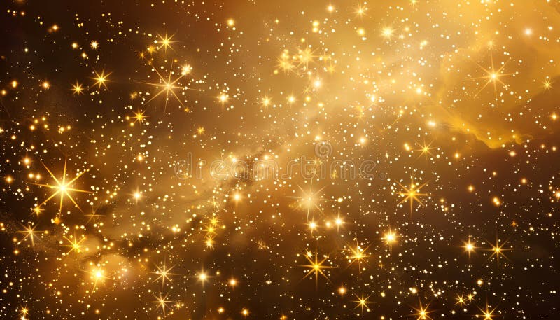 Golden Starry Shinny Sky Background Stock Illustration - Illustration ...