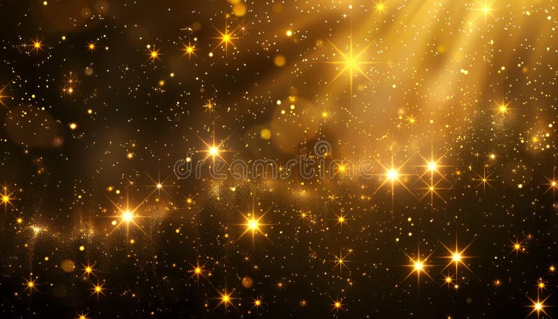 Golden Starry Shinny Sky Background Stock Illustration - Illustration ...