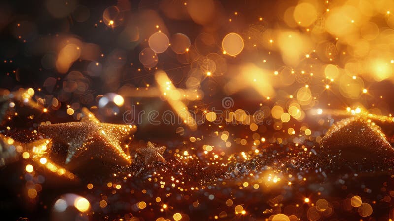 Golden Stars On A Black Background Stock Image Image Of Starlight