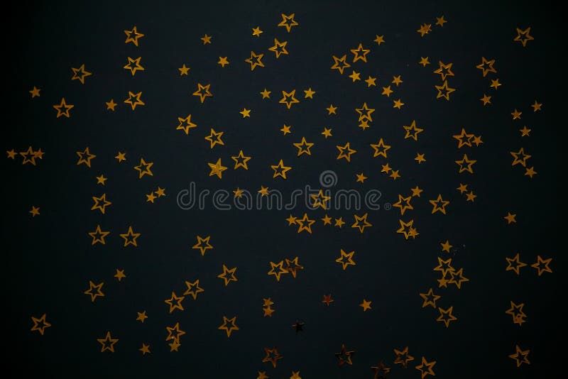 Golden Stars on a Black Background Stock Photo - Image of color, glow ...