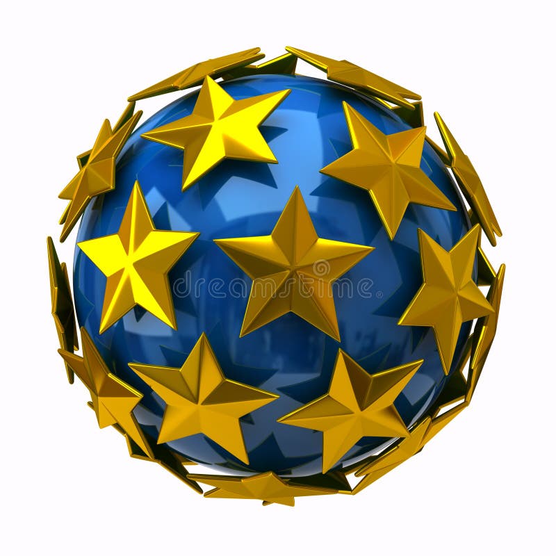 Gold star ball 3d stock illustration. Illustration of golden - 26495411