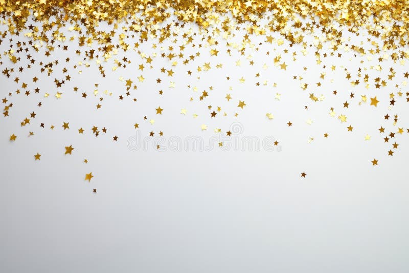 Golden Stars Cascade Down from the Sky, Creating a Magical Scene. Stock ...