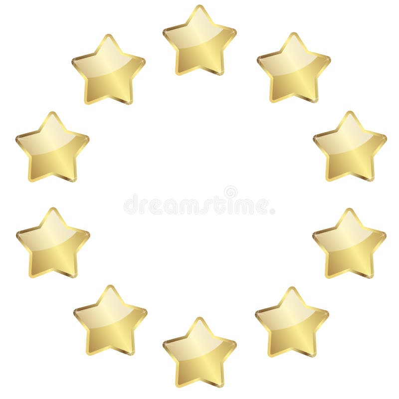 Golden stars in a circle stock vector. Illustration of reward - 47596647