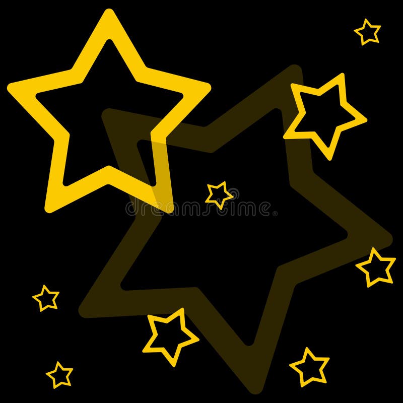 Golden Stars Cluster. Dark Night Background. Shining Cosmic Element ...