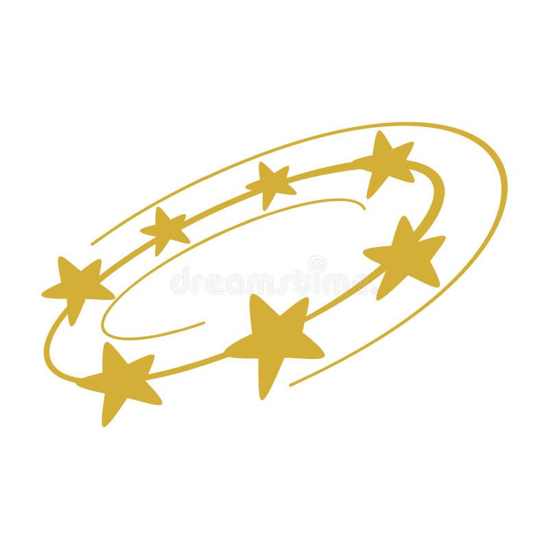 Golden Stars Dizzy Symbol stock vector. Illustration of migraine ...
