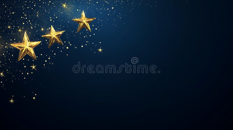 Golden Stars Falling on a Dark Blue Background Stock Photo - Image of ...