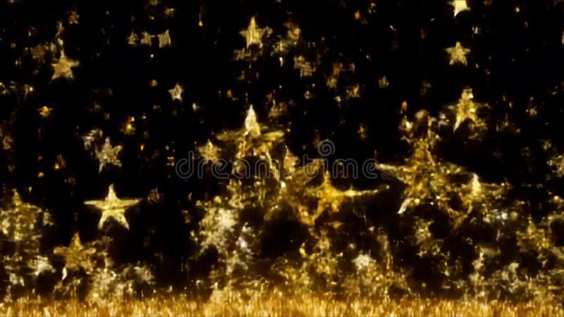 Golden Stars Falling Down on a Black Background Stock Video - Video of ...