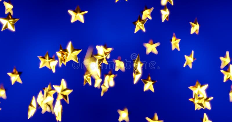 The Golden Stars Falling Smoothly, Christmas Loop Background Stock ...