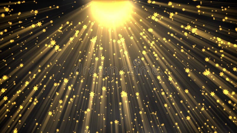 Golden Stars Float Against Black Sky Animation Stock Video - Video of ...