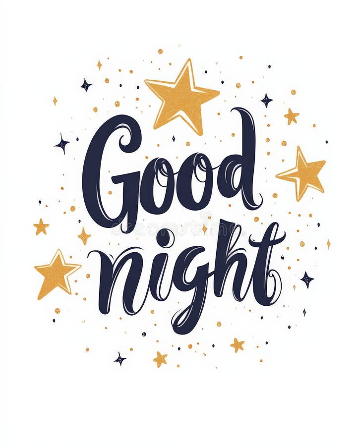 Golden Stars on Light Background with Calligraphy Modern Text - Good ...