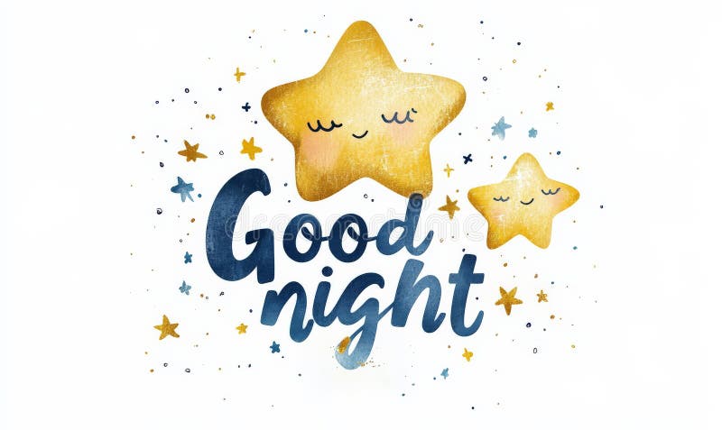 Golden Stars on Light Background with Calligraphy Modern Text - Good ...