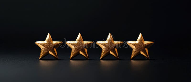 Golden Stars in a Row on Black Background Stock Illustration ...