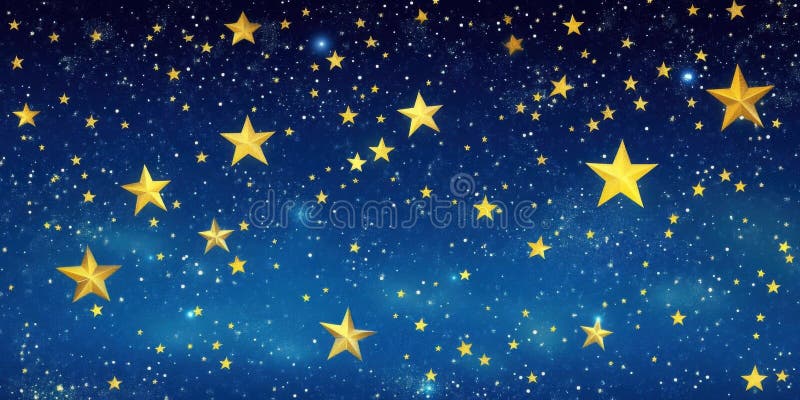 Golden Stars Shine Brightly in the Night Sky, Stars Background Theme ...