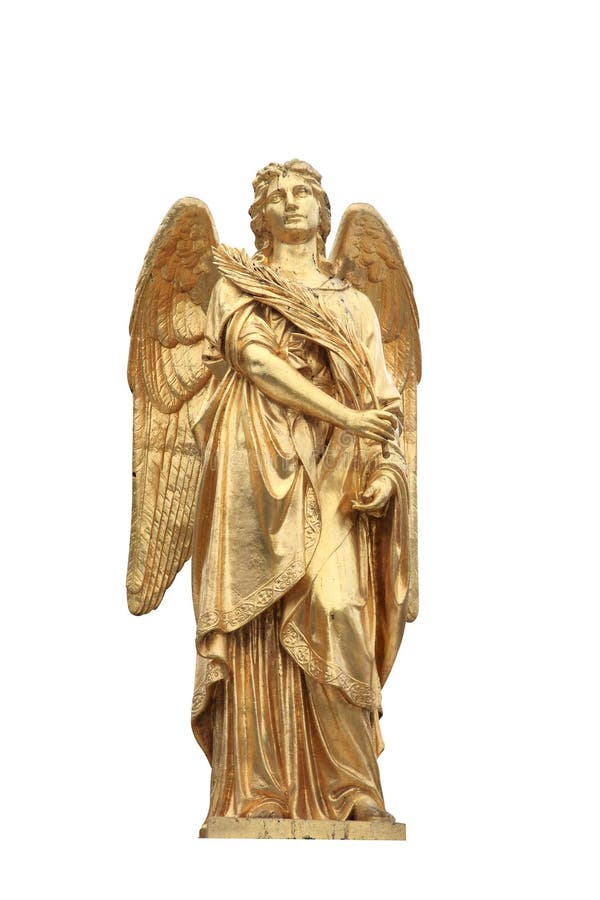 Golden statue of angel stock image. Image of city, statue - 9934411
