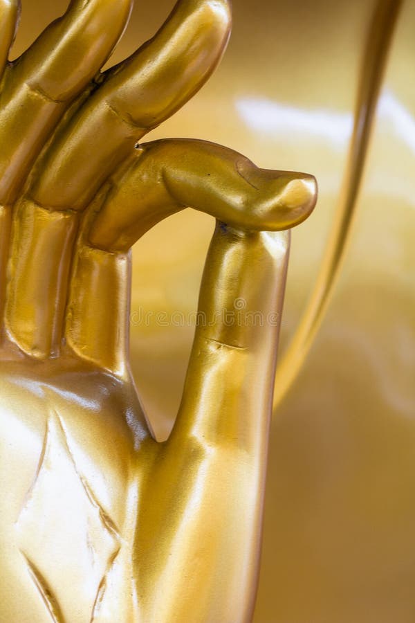The Golden Statue of Buddha Hand. Stock Image - Image of culture ...