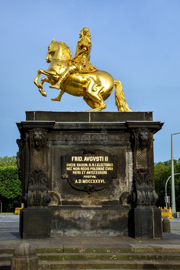The Golden Statue of King Augustus in Dresden Stock Photo - Image of ...
