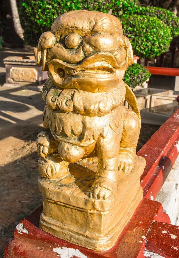 Golden Statue Tiger of China Stock Image - Image of civilization ...