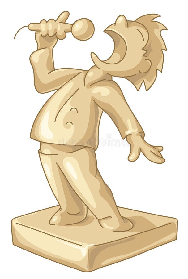 Golden Statuette of the Best Singer Stock Vector - Illustration of ...