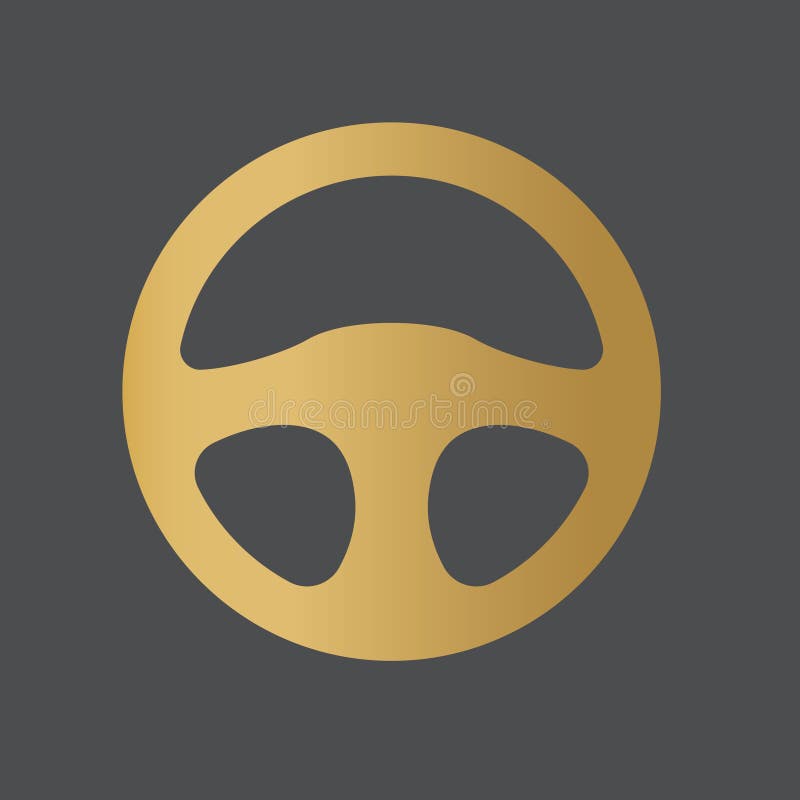 Golden steering wheel stock illustration. Illustration of button - 36405656
