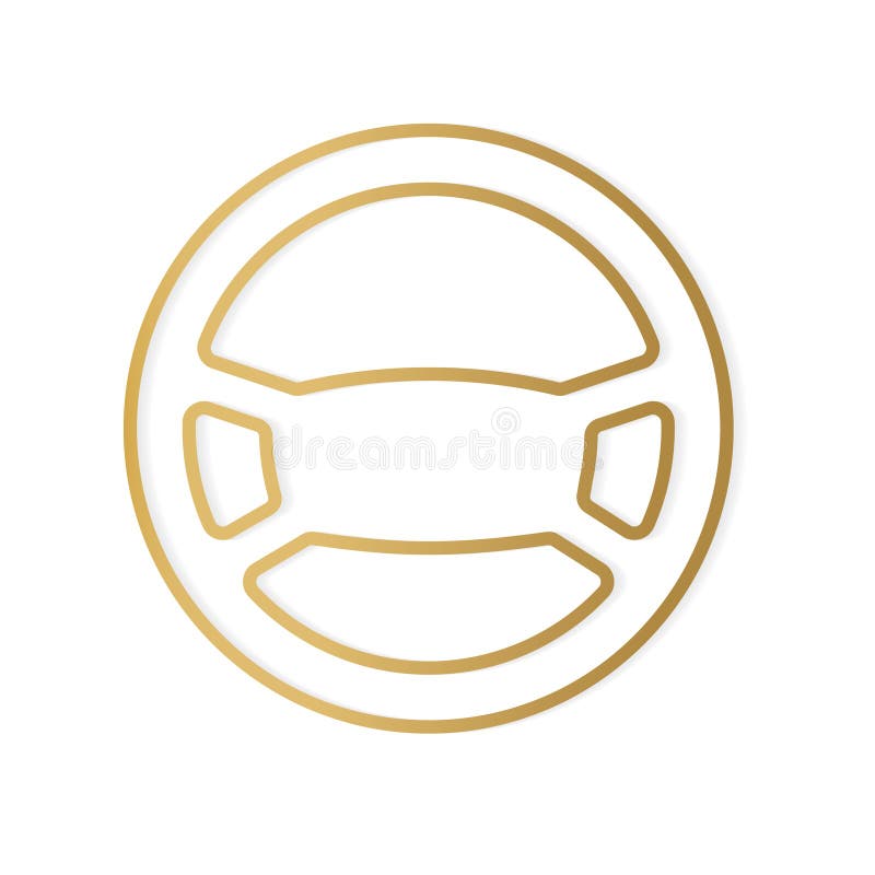 Golden steering wheel icon stock vector. Illustration of auto - 173850842