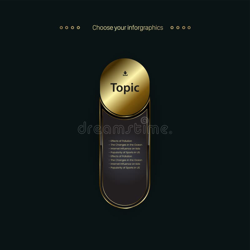 A Golden Steps Buttons Web Design on Dark Background, One Premium Chart ...
