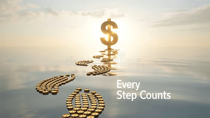 Golden Steps To Financial Success Stock Illustration - Illustration of ...