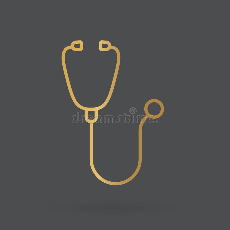 Golden stethoscope icon stock vector. Illustration of emergency - 170303342