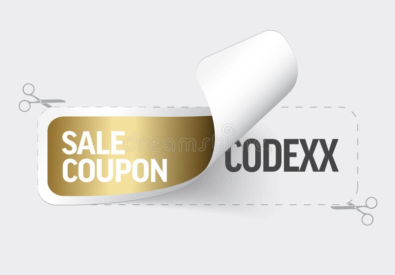 Golden Sticker Template Displaying the Sale Coupon Code Stock Vector ...