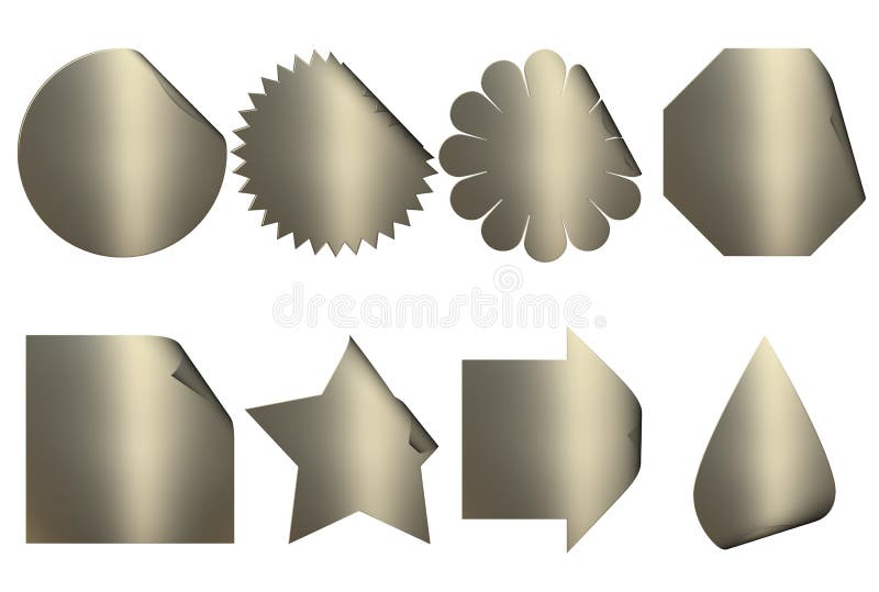 Golden Stickers stock illustration. Illustration of sale - 6876736