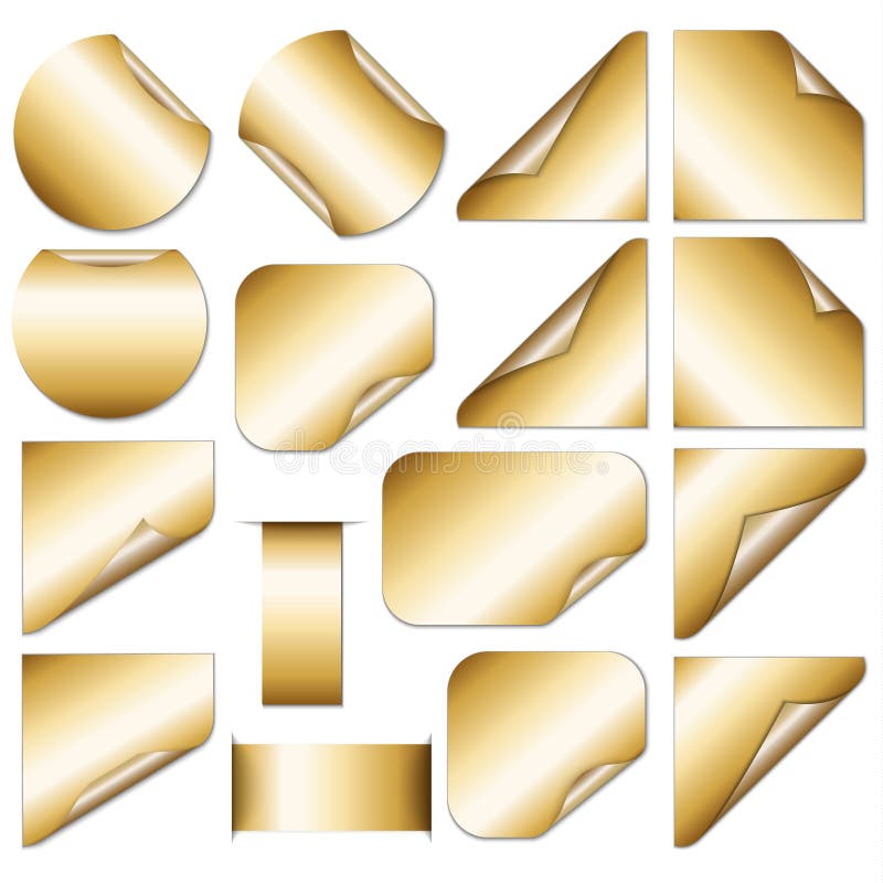 Golden stickers stock vector. Illustration of glossy - 30579181